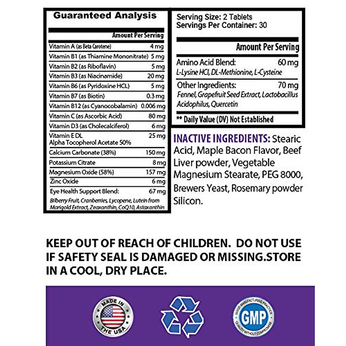 Dog Eye Support Supplement - Pets Eye Health for Dogs and Cats - Best Premium Complex - Dog Eye Care - 3 Bottles (180 Treats)