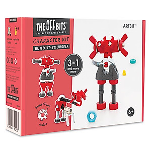 Collections Etc The Offbits Art of Spare Parts 3-in-1 Robot Building Toy Kit