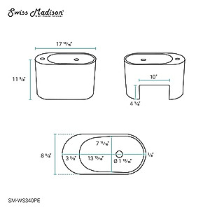Terre 17.5" Right Side Faucet Wall-Mount Bathroom Sink in Pastel Peach