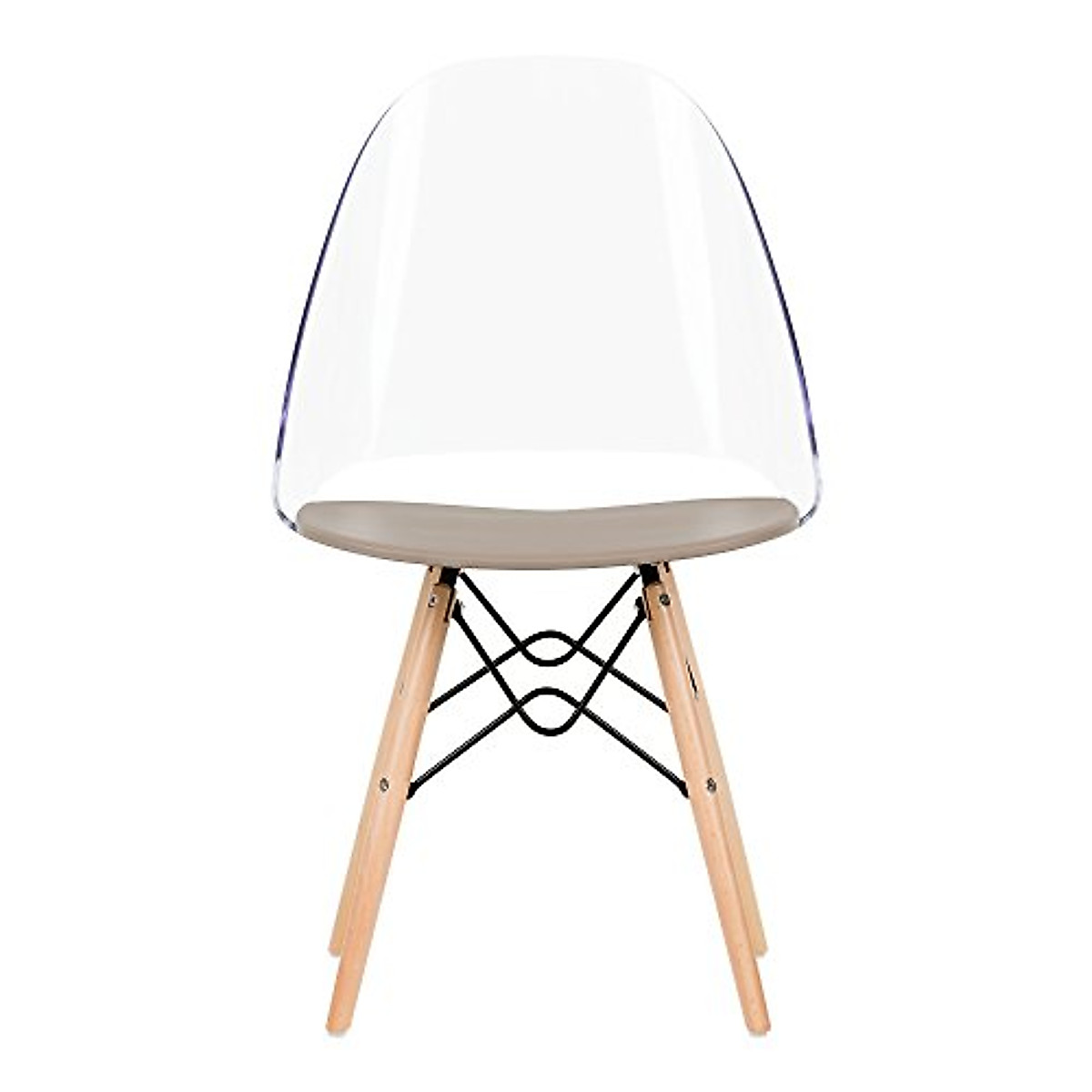 South Shore Annexe Eiffel Style Office Chair, Wood, Clear and Gray, 16D x 16.25W x 32.5H in