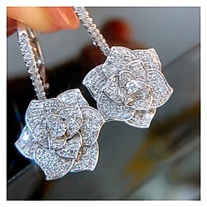 Earrings Flower Earrings for Women Female Ear Accessories Dance Party Jewelry Dangle Earrings (Color : 01) (1 B)
