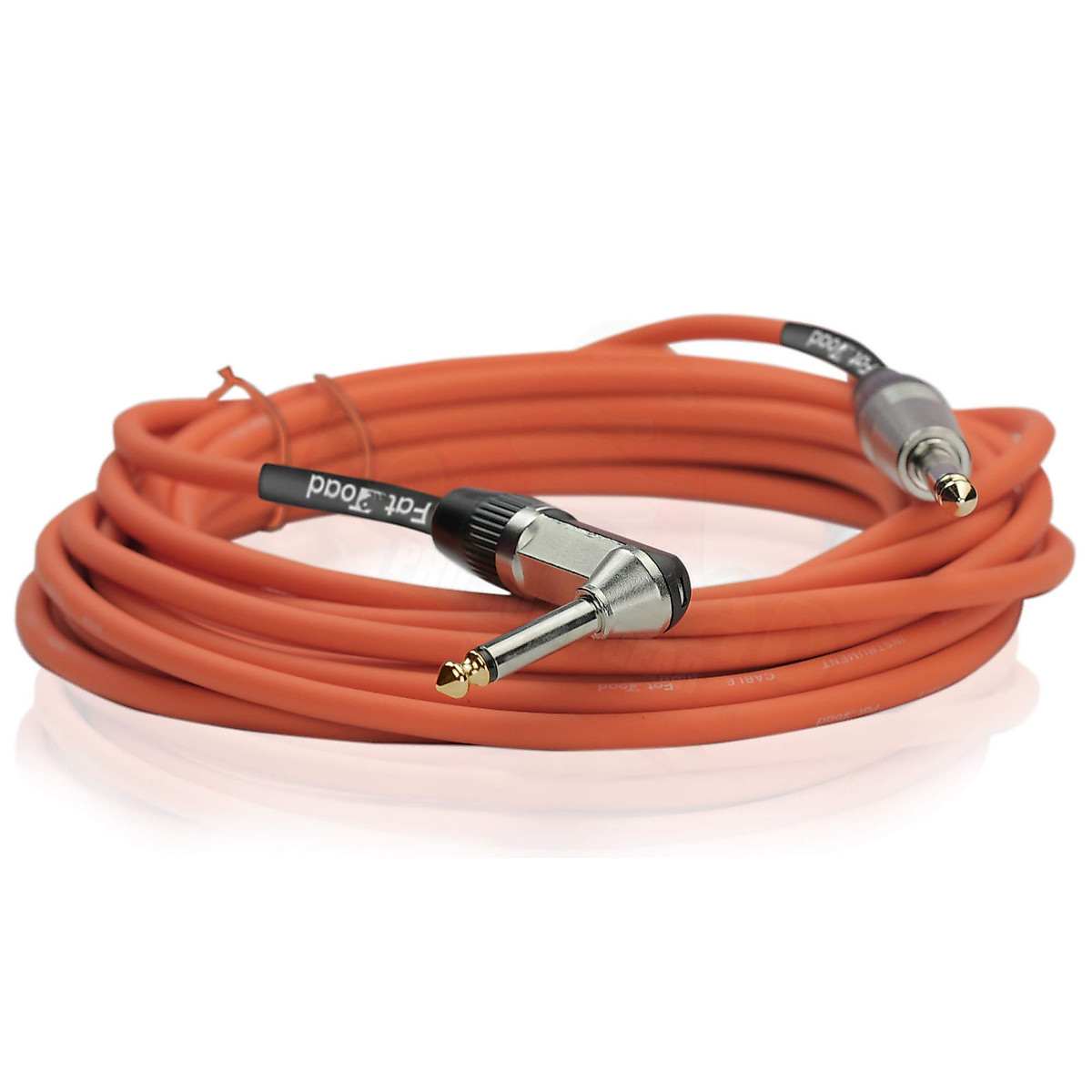 Fat Toad Guitar Cables (6 Pack) Right Angled Instrument Cord 20FT 1/4 Quarter Inch Straight-End 20 GA Wires