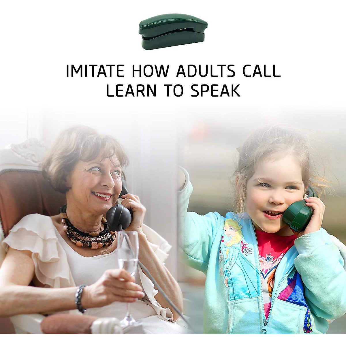 HAPPYPIE Toy Phone for Kids Swing Set Phone Pretend Phones and Learning Education Phone Plastic Telephone Creative Children Play Phone for Toddlers Baby Cell Phone Playhouse Phone (Green)