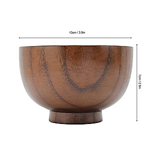 Yosoo Wooden Sauce bowl, Fruit Salad Noodles Rice Dining Bowl, Soup Food Container Tableware for Kitchen houseld Use (Diameter 10cm)