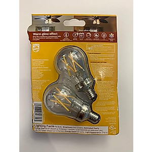Philips LED Clear Dimmable, Warm Glow Effect A15 Light Bulb - Pack of 2 - EyeComfort Flicker Free - 5.5W=60W - 500 Lumen - Soft White (2700K) - E12 Base - Indoor