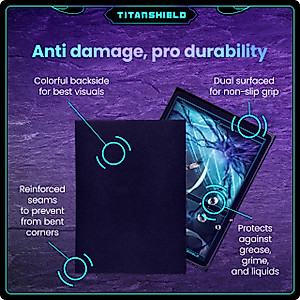 TitanShield (150 Sleeves, Black Compatible with Standard Sized Board Games, MTG Magic The Gathering, Pokemon, Lorcana and Trading Cards 2.5" x 3.5" 66x91mm