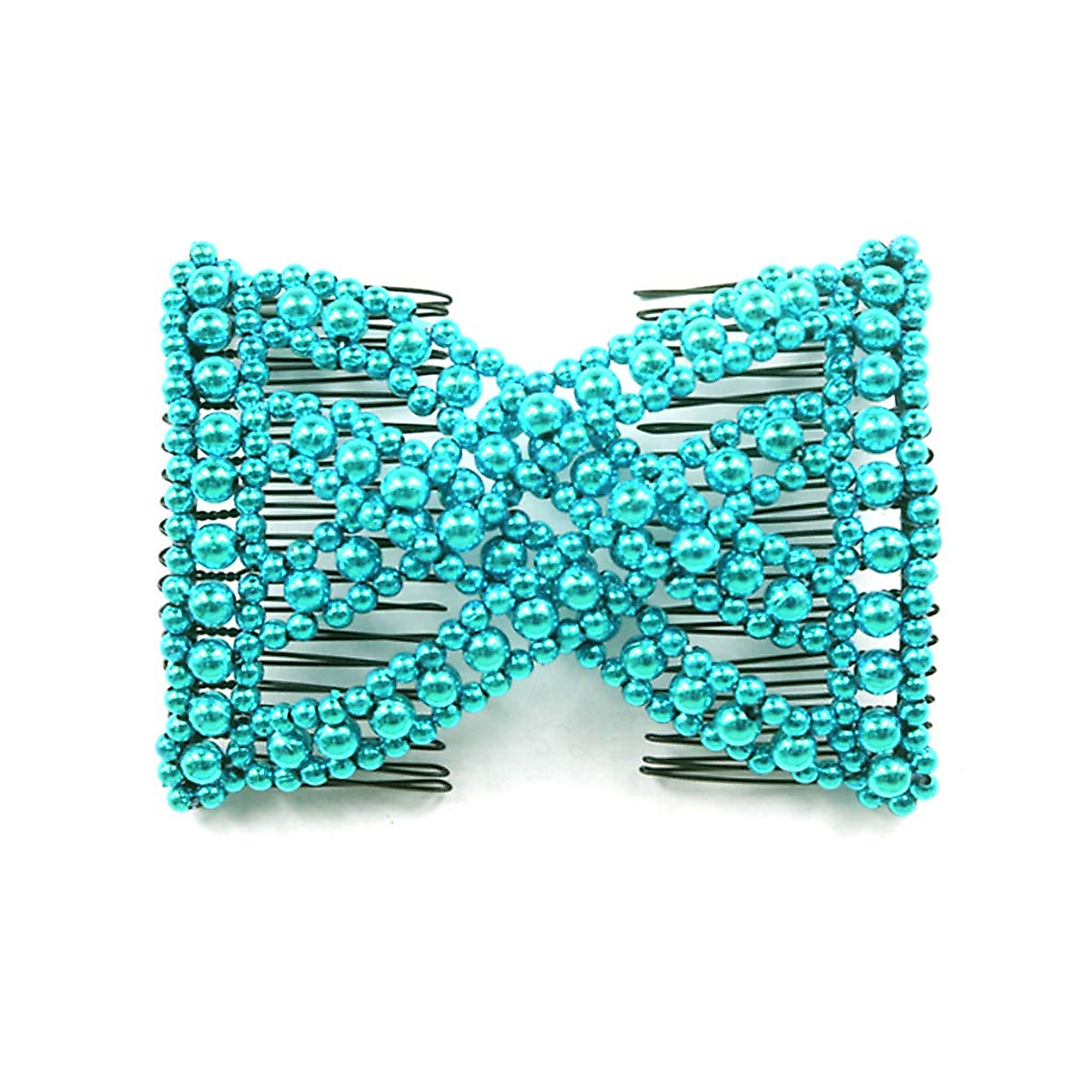 SimpleLif Combs Stretchable Double Hair Comb Twist Fountain Ponytail,Magic Hair Comb EZ Beaded Double Stretchy Delicate Elastic Women Clips Hairstyle,Random Color