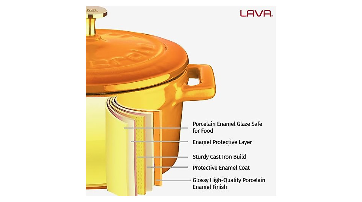 LAVA 7 Qt Cast Iron Dutch Oven - Stylish & Durable Cookware