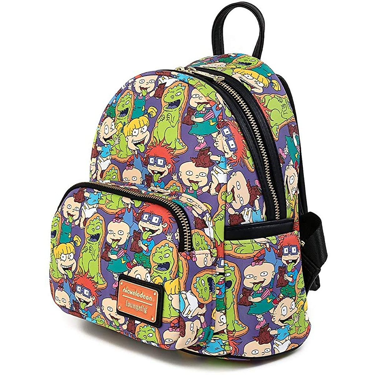 Loungefly Rugrats All Over Print Womens Double Strap Shoulder Bag Purse