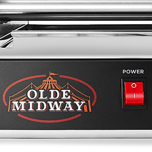 Olde Midway Electric 18 Hot Dog 7 Roller Grill Cooker Machine 900-Watt - Commercial Grade