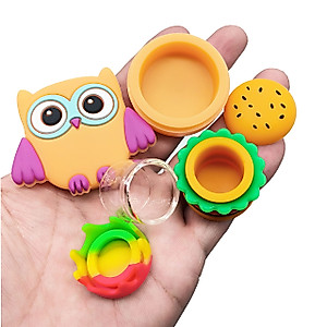 Vitakiwi Wax Silicone Carving Kit with 5ml 6ml 11ml Owl Hamburger Glass Concentrate Container and Carving Tool (Green)