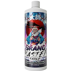 GRAND MASTER SMOKE 32oz Soak & Wash Glass Pipe Cleaner - Cleanse, Deodorize, Restore - No Shaking/No Scrubbing