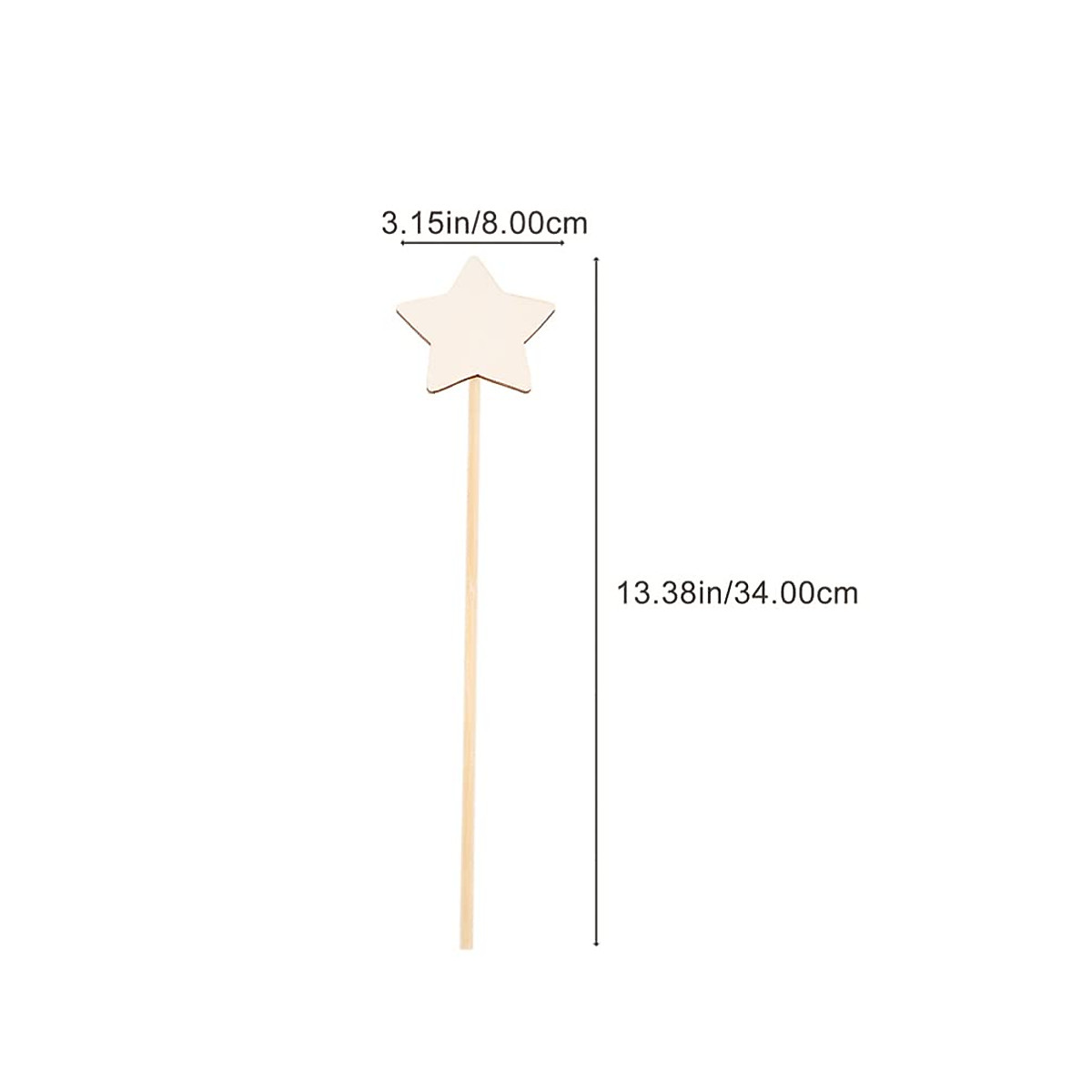 TOYANDONA 10Pcs Make Your Princess Wand, Star Shape Fairy Wand Stick Unfinished Wooden DIY Crafts for Girls Princess Art Cosplay Costume Party
