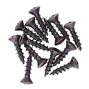 #7 x 5/8" Antique Brass Oval Head Coars Thread Phillips Wood Screws - Pack of 25 - Self Tapping Screws for Wood - OS5-SAB