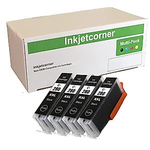 Inkjetcorner Compatible Ink Cartridge Replacement for PGI-280XXL PGI 280 XXL BK for use with TR8622A TR8620A TR8622A TR8620 TS702A TS9521C TR8520 TS6320 TS8320 TR7520 (Big Black, 4-Pack)