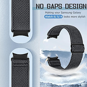 VNDAPT Elastic Bands Compatible with Samsung Galaxy Watch 5/4/6 40mm 44mm, Galaxy Watch 6 Classic 43mm 47mm, Galaxy Watch 5 Pro 45mm, Galaxy Watch 4 Classic 46mm 42mm, Adjustable Nylon Sport Straps