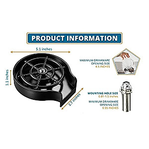 Zamazingoo Glass Rinser for Kitchen Sink, 2023 Newest Black Kitchen Faucet, Quick Cup Washer, High Pressure Cup Cleaner, Baby Bottle Washer for Home/Bar/Cafe/Restaurant, Matte Black