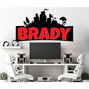 Custom Name Wall Decal - Famous Game Wall Decoration - Wall Decals for Gaming Room Decor - Party Decorations - Wall Decal for Home Bedroom Nursery Playroom Decoration (Wide 30"x16" Height)