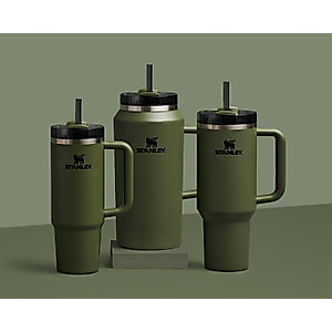 Stanley Quencher H2.0 Tumbler with Handle and Straw 30 oz | Flowstate 3-Position Lid | Cup Holder Compatible for Travel | Insulated Stainless Steel Cup | BPA-Free | Dried Pine