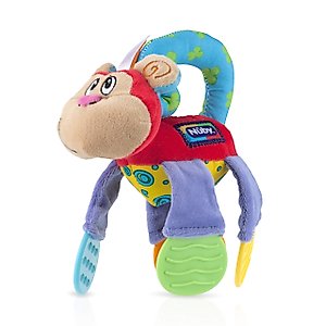 Nuby Floppers Plush Teether, Monkey