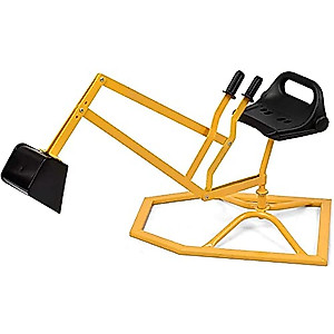 GLACER Sandbox Digger, 360° Rotation Kid Excavator Toy Crane with Base, Steel Outdoor Play Digging Toys for Sand, Dirt, Snow, Beach, Ride on Sand Digger for Kids…
