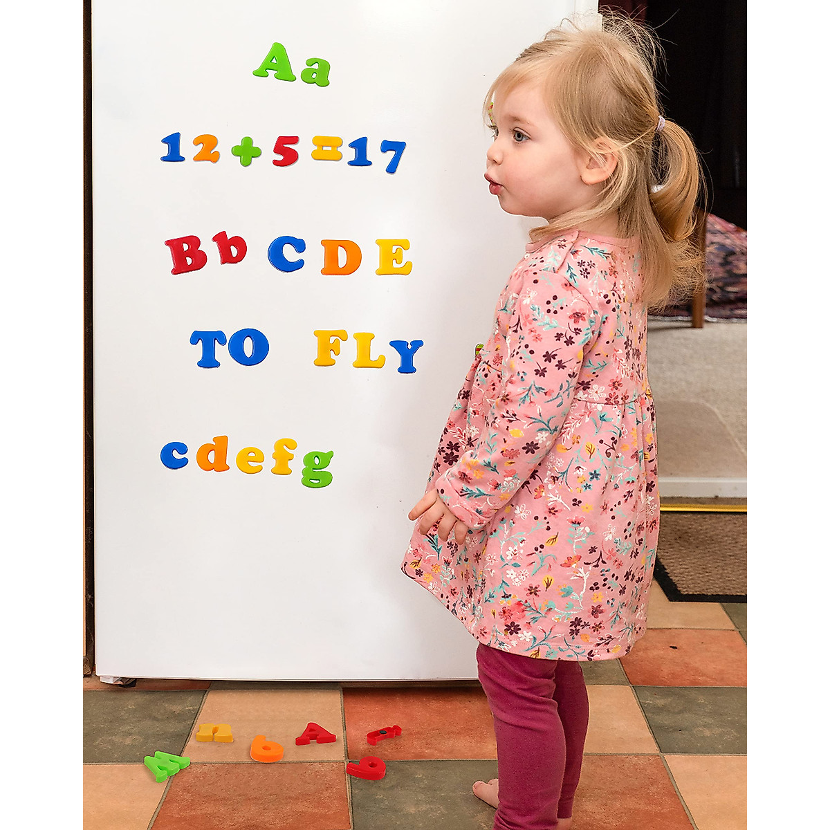 Coogam Alphabet Magnetic Letters Numbers Colorful ABC 123 Refrigerator Fridge Magnets Uppercase Lowercase Vocabulary Educational Toy Set for Preschool Learning Spelling Counting