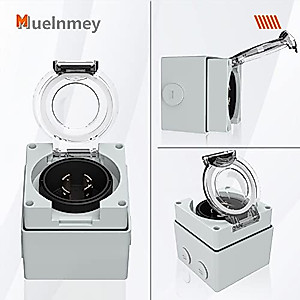 Muelnmey 30Amp Power Inlet Box,NEMA L14-30P 125/250Volt 7500W Inlet Generator Plug Outdoor dustproof and Weatherproof For Electric Vehicles, generators, Welding Machines, etc.ETL Listed