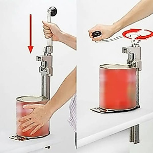Commercial Can Opener Table Mounted, Manual Can Opener Heavy Duty Steel Industrial Bench Top Clamp Professional Bottle Tin Jar Opener for Kitchen Restaurant Hotel Bar