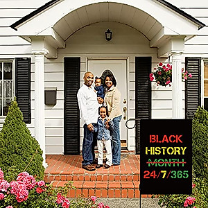 Jiudungs Black History Month Garden Flag 12x18 Double Sided Black History Month Decoration Afro American Country Celebration Holiday Decoration Outdoor Yard