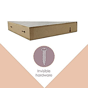 Home Basics Small Corner Floating Shelf (Single Pack), Washed Grey MDF Wall Mount Floating Shelf | Contemporary Shelf for Décor and Essentials | Holds 7lbs.