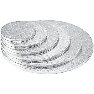 DecoPac Round Cake Drum, Pack of 5, 6", Silver