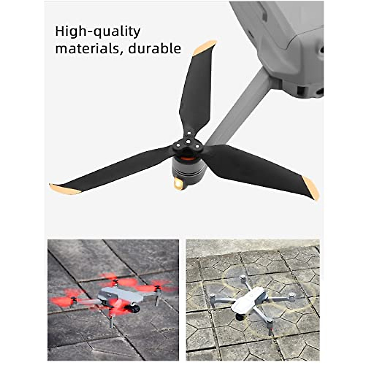 4k Camera Drone Foldable 4pcs Quick Release Propeller Lightweight Replacement Blades Compatible with DJI Mavic Air 2 and Air 2S Drone Three Noise Canceling Propeller Hs700d Case (Black, One Size)