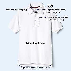 French Toast boys Short Sleeve Pique (Standard & Husky) Polo Shirt, Light Blue, 10 12 US