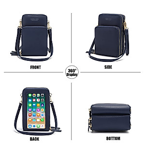 myfriday Touch Screen Crossbody Phone Purse for Women, Rfid Blocking Small Cellphone Shoulder Purse with 2 Adjustable Strap