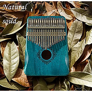2022 New 17 Keys Kalimba Thumb Piano Mini thumb piano Finger piano，LightSeaGreen，Butterflies love flowers