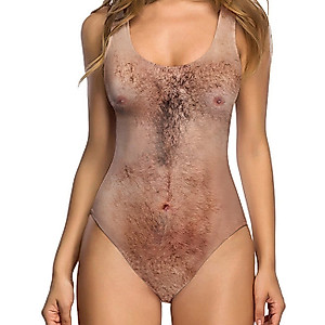 RAISEVERN One Piece Swimsuit Women Funny Swimwear Bodysuit Monokini Swimming