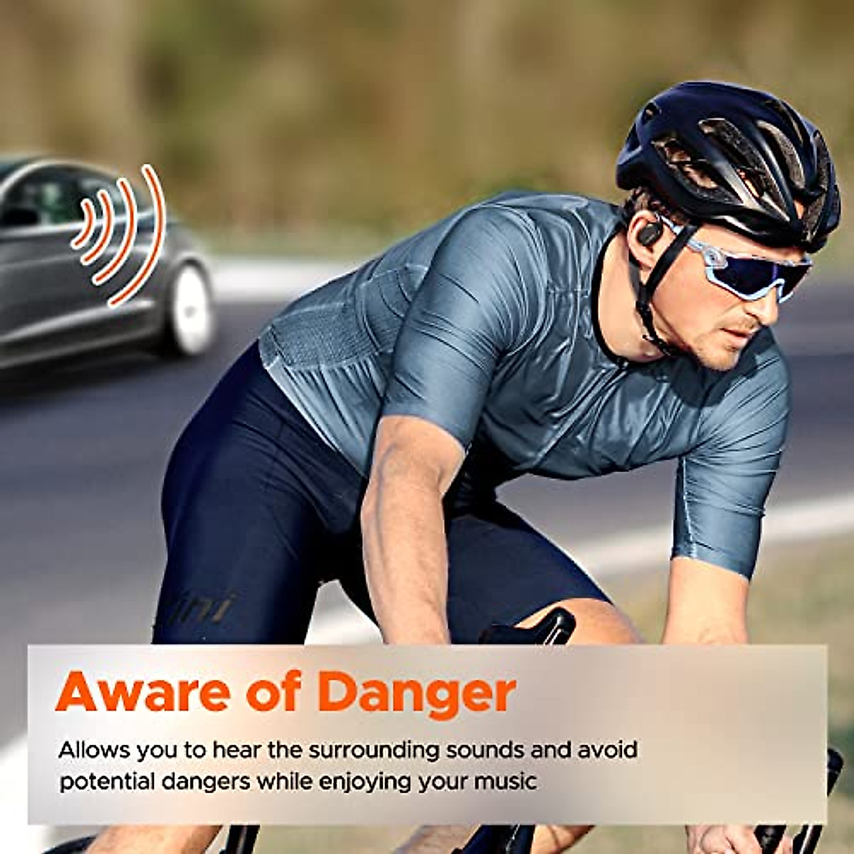 truefree O1 Open Ear Headphones Bluetooth 5.3 Wireless Open Ear Earbuds with 16.2mm Driver, Immersive Stereo Sound, Noise-Cancellation Mic for Clear Calls, 45H Playtime, for Sports Workout Gaming