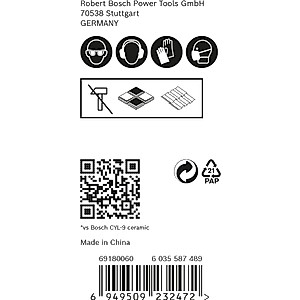 Bosch 3X Expert HEX-9 Hard Ceramic Drill Bit Set (for Hard Tiles, Soft Tiles, Ø 5-8 mm, Professional Accessory Impact Drill/Driver, Rotary Drill/Drivers)