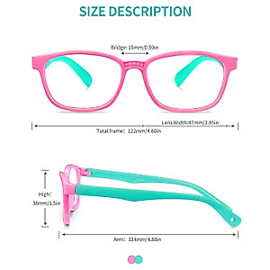 Okany Blue Light Glasses for Kids 3 Pack Anti Glare & Eye Strain Glasses Computer TV Phone Tablets UV Protection Glasses for Kids Boys Girls Age 3-12(Black + Transparent blue + Transparent)