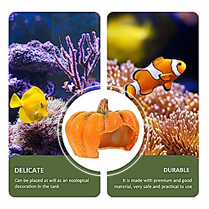 POPETPOP Lizard Hideout Cave Pumpkin House Reptile Hideout Cave Reptile Hideaway Habitat Decor Chameleons Rest Hut for Turtles Lizards Gecko Spider Chameleons