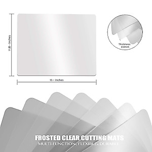 Fotouzy Plastic Cutting Board Set of 7, Frosted Clear Flexible Cutting Mats, BPA-Free, Non-Porous, Dishwasher Safe, Transparent