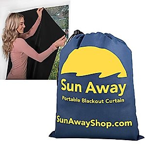 Sun Away Blackout Blinds for Window - Portable Blackout Curtains 66 x 51 Blackout Shades - Temporary Curtains - Great for Nurseries Bedrooms Apartments Hotels Vehicles Travel & More (1 Pack)