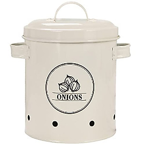 DOITOOL Garlic Storage Bin, Potato Bin, Garlic Keeper, Onion Storage Canister, Kitchen Storage Tins Jars Pots, Food Storage Container with Lids and Aerating Holes