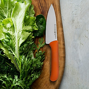 Messermeister Petite Messer 5” Chef’s Knife, Orange - German 1.4116 Stainless Steel & Ergonomic Handle - Lightweight, Rust Resistant & Easy to Maintain