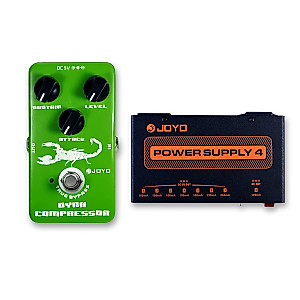 JOYO JF-10 Dynamic Compressor Pedal Bundle with JP-04 Isolated Guitar Effect Pedal Power Supply