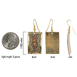 Handmade 3 Toned Basket Weave Earrings | SPUNKYsoul Collection (Rectangle)