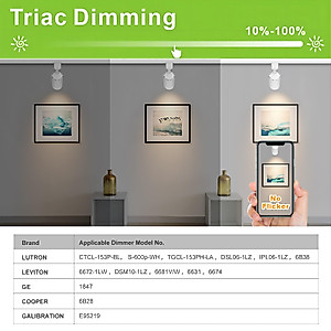 Arcfox 7W 3000K LED Track Lighting Heads Dimmable 3 Wire Single Circuit H Type Track Light Fixture ETL CRI90 for Dining Room Kitchen Accent Lighting 6 Pack White