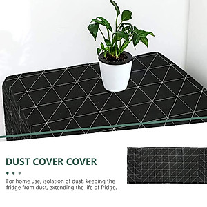 Fridge Top Cover with Storage Pockets Bags Refrigerator Fridge - Cover Washing Machine Cover Universal Covers Kitchen Decor Black