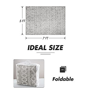 Boho Area Rug 5x7 Feet Modern Area Rug Neutral Carpet for Bedroom Decor, Livingroom Decoration Ideas, Play Room