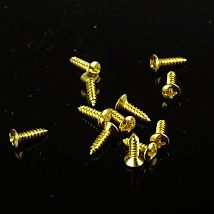 12 Pcs Pickguard Mounting Screws For Electric Guitar -Gold Plate #4